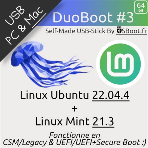 Clé Usb Linux Multiboot Ubuntu 22044 Mint 213