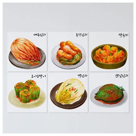 Tf365 멀티액자 각종김치 김치 배추김치 총각김치 깍두기 한국음식 오이 오이소박이 백김치 깻잎김치 일러스트 고추장 고춧가루 양념 양념장 호프 음식 꾸밈 인테리어의 작은시작