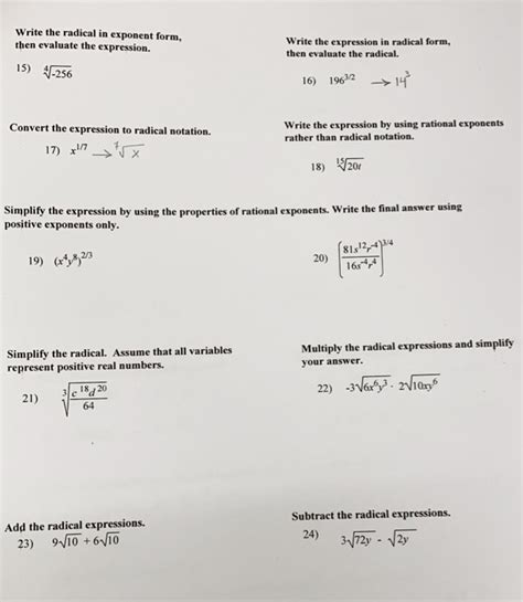 Radical Exponent Form