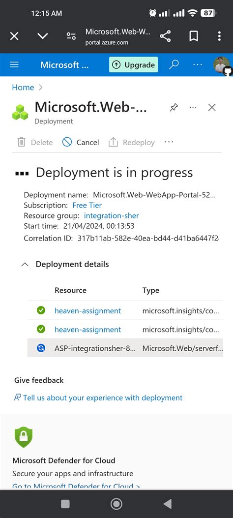 Azure Deployment In Progress Stack Overflow