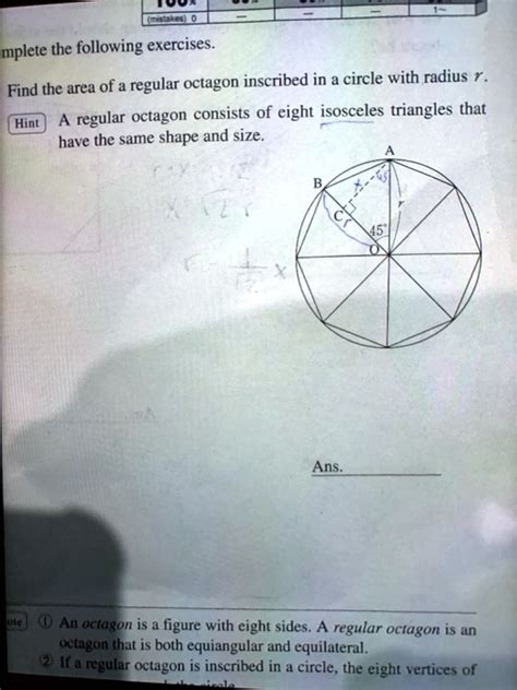 SOLVED Complete The Following Exercises Find The Area Of A Regular