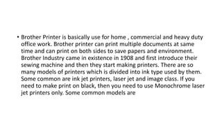Updates For Brother Printer Ppt