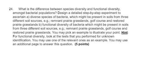Solved What Is The Difference Between Species Diversity And Chegg