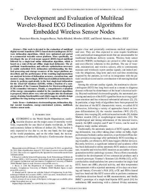 Pdf Development And Evaluation Of Multilead Wavelet Based Ecg