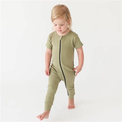 Organic Essentials 2 Way Zip Romper Short Sleeve Parade Usa