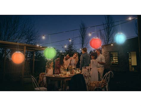 4 lampions LED solaires colorés Ø 30 cm Posé et suspendu Pearl fr