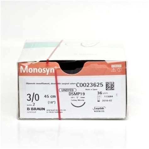 Suture Monosyn 30 Ds19 45cm C2023205 Bx36