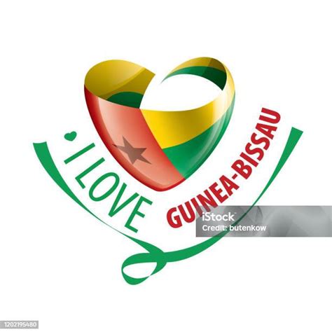 하트 모양의 기니 비사우의 국기와 비문 나는 기니 비사우를 사랑해요 벡터 일러스트레이션 국가 관광명소에 대한 스톡 벡터 아트 및 기타 이미지 국가 관광명소 국기 기