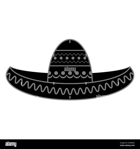 Vector Mexican Sombrero Cinco De Mayo Symbol Isolated On White