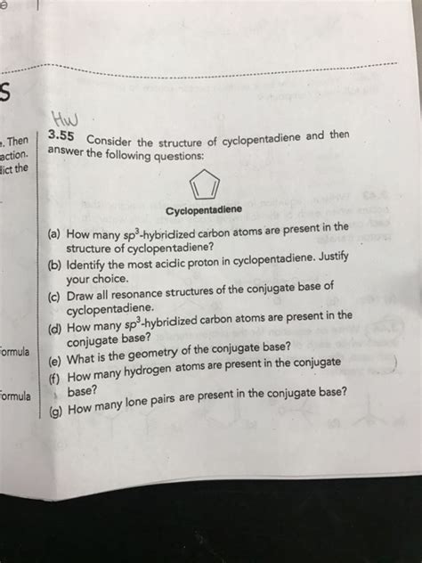 Solved Consider The Structure Of Cyclopentadiene And Then