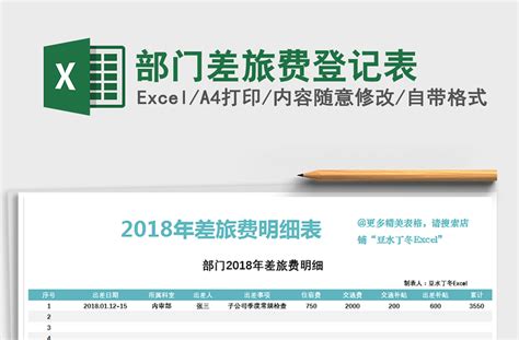 2021年部门差旅费登记表免费下载 Excel表格 办图网