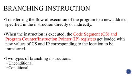 Branching Instructions In 8086 Microprocessor Pptx