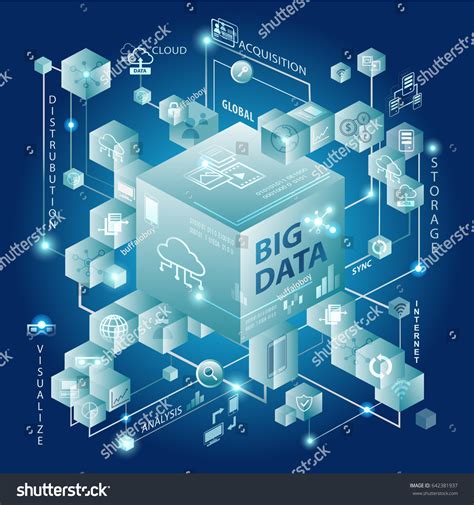 Big Data Cube Design Illustration Showing 스톡 벡터 로열티 프리 642381937