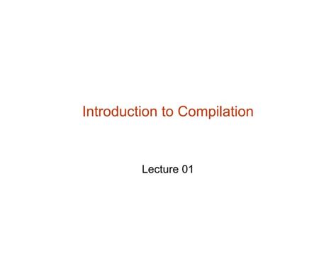 introduction to compiler construction