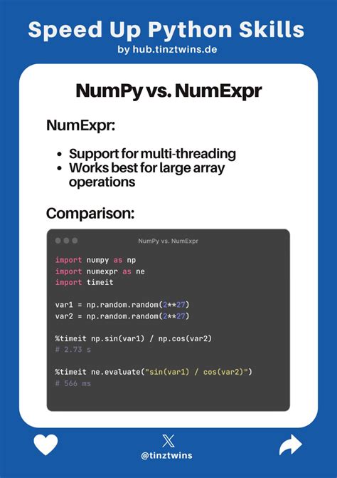 patrick tinz on linkedin 🐍 how can you speed up numpy statements as a