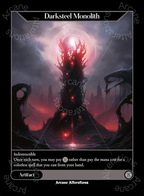Darksteel Monolith Altered Art Custom Proxy Cards Toys