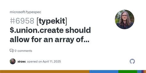 Typekit Union Create Should Allow For An Array Of Types To Create An Anonymous Union Of