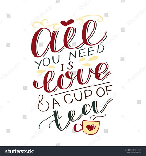 Handlettering Inscription All You Need Love Stock Vector Royalty Free