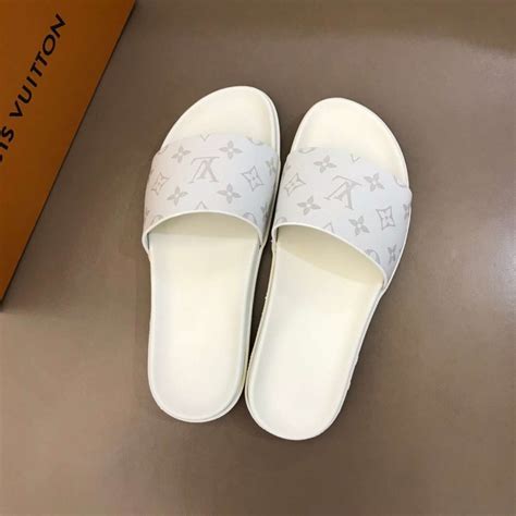 Louis Vuitton White Monogram Slides Lvs43 Repgod
