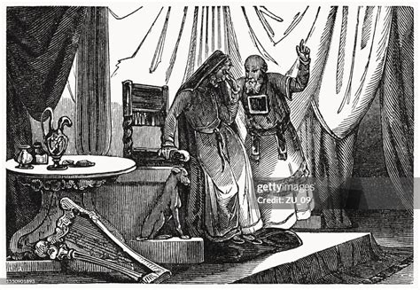 Nathan Confronts David Wood Engraving Published 1835 High Res Vector