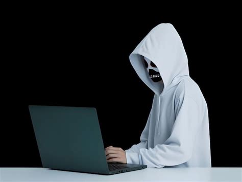 Premium Ai Image Anonymous Hacker With Laptop Concept Of Hacking