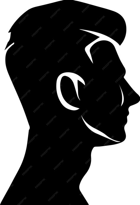 Silueta De Vector De Perfil De Hombre 5 Vector Premium