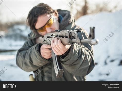 Front View Gun Point Image Photo Free Trial Bigstock