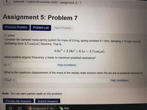 solved webwork math2120 summer 2020 assignment 5 7