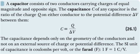 Chapter 26 Capacitance And Dielectrics Flashcards Quizlet