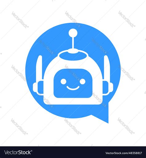 Robot Chat Bot Design Robotic Assistant Icon Vector Image