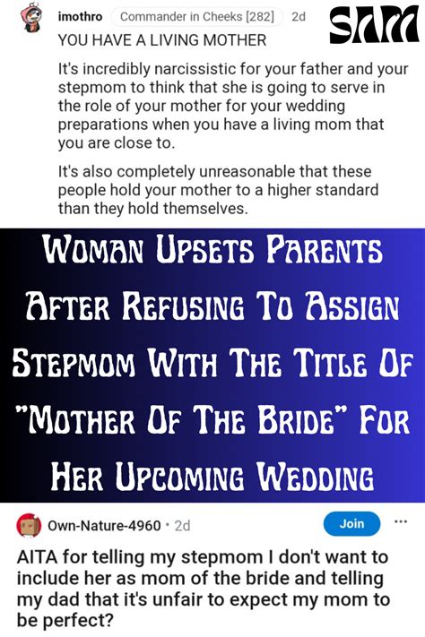 Woman Upsets Parents After Refusing To Assign Stepmom With The Title Of Mother Of The Bride For