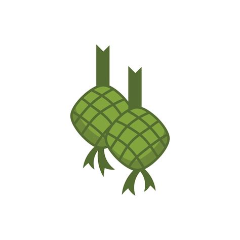 Ketupat 또는 쌀 만두 아이콘 프리미엄 벡터