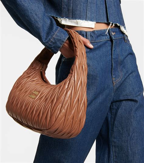 Miu Miu Miu Wander Leather Shoulder Bag Miu Miu