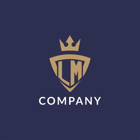 LM Logo With Shield And Crown Monogram Initial Logo Style 23019415