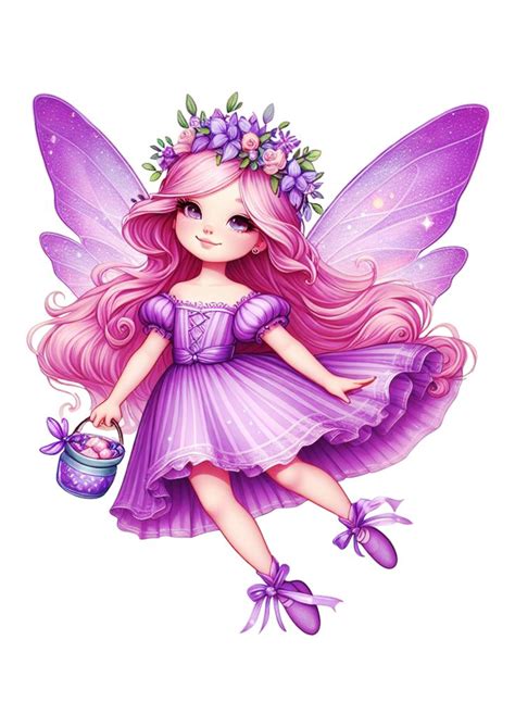 Fadinha lilás roxo desenho infantil fofinho png em 2024 Fadas