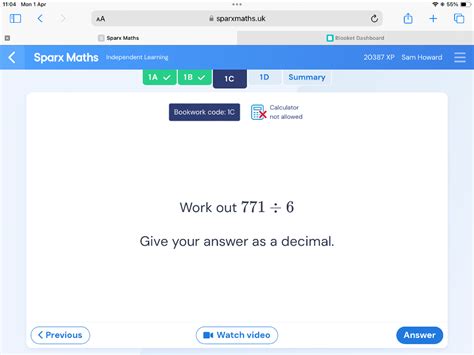 Solved 1104 Mon 1 Apr 55 Aa Sparxmathsuk Sparx Maths Blooket