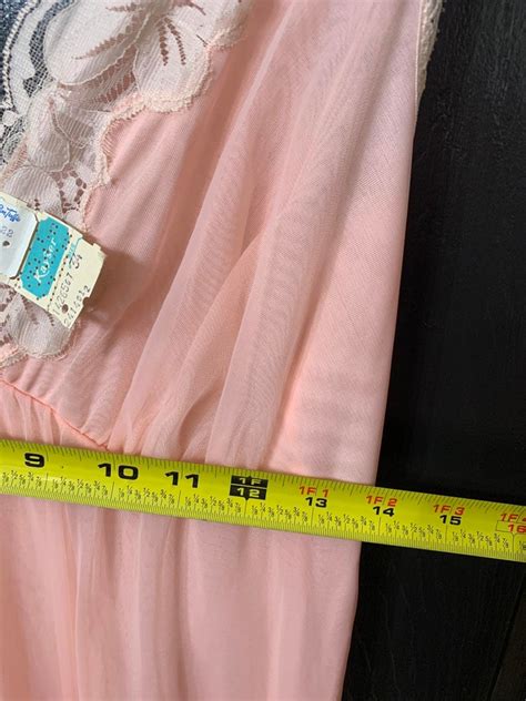Vintage Kayser Pink Nightgown Small Lace Chiffon Ruffle Never Worn Etsy