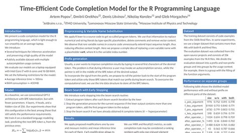 Underline Time Efficient Code Completion Model For The R Programming