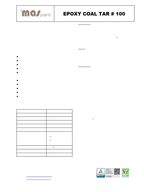 Epoxy Coal Tar 100 Datasheet Pdf
