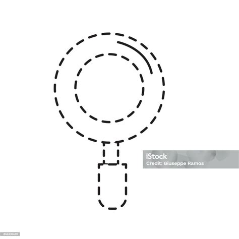 Dotted Shape Magnifying Glass Search And Exploration Symbol Stock