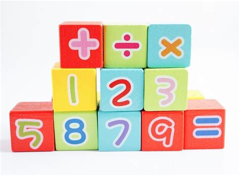 Premium Photo Number Wood Block Cubes For Learning Mathematic