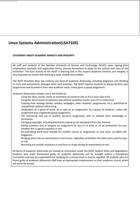 Lsa S Linux Systems Administration Course Outline Computing For