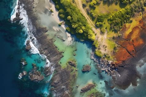 Premium Ai Image Aerial View Of Microplastics Pollution On A Coastal Area