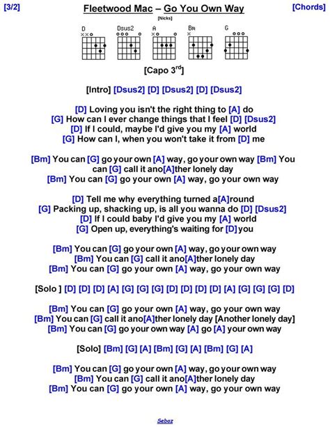 Guitar Chords Fleetwood Mac Go Your Own Way