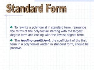 Introduction To Polynomials Ppt FREE PPT