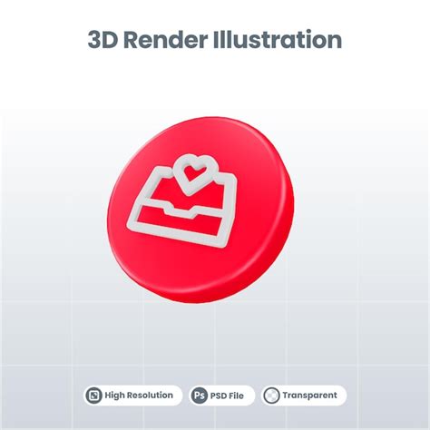 premium psd 3d render valentine with wedding invitation icon for ui