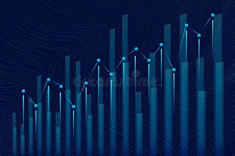 A Digital Representation Of Stock Market Performance With Connected Dots Illustrating Data
