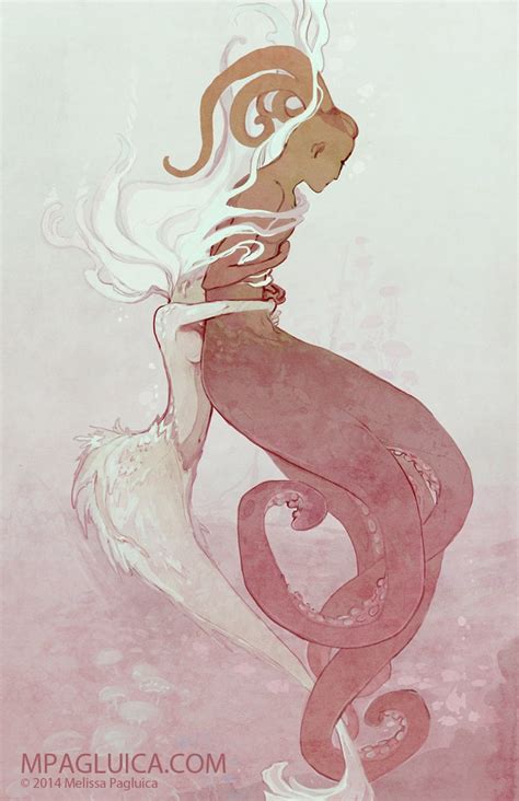 Tangled A Mermaid And Octopus Cecaelia Romantic Etsy