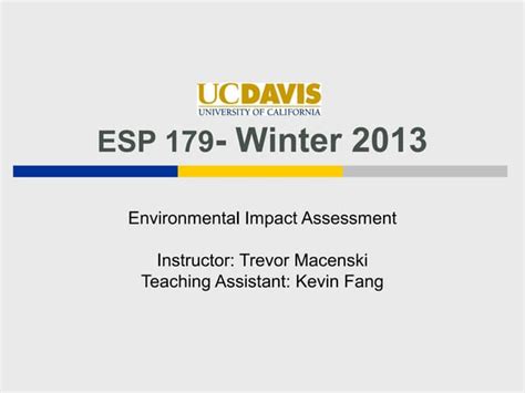 January 8th Esp 179 Lecture Class Intro And Eia Basics Ppt