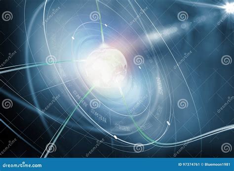 Global Connectivity Concept Through The Whole World Concept Ser Stock